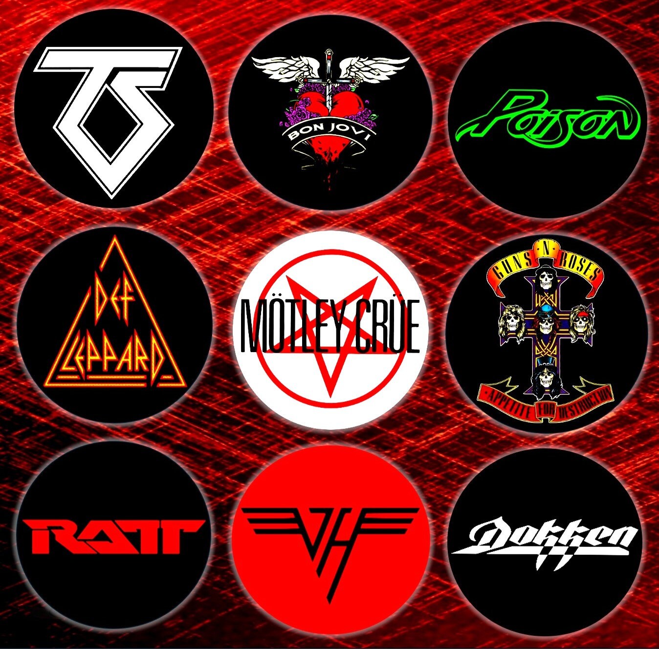 Classic Rock Band Pins 80s Hair Metal Bands Rock Music Backpack Pins ...