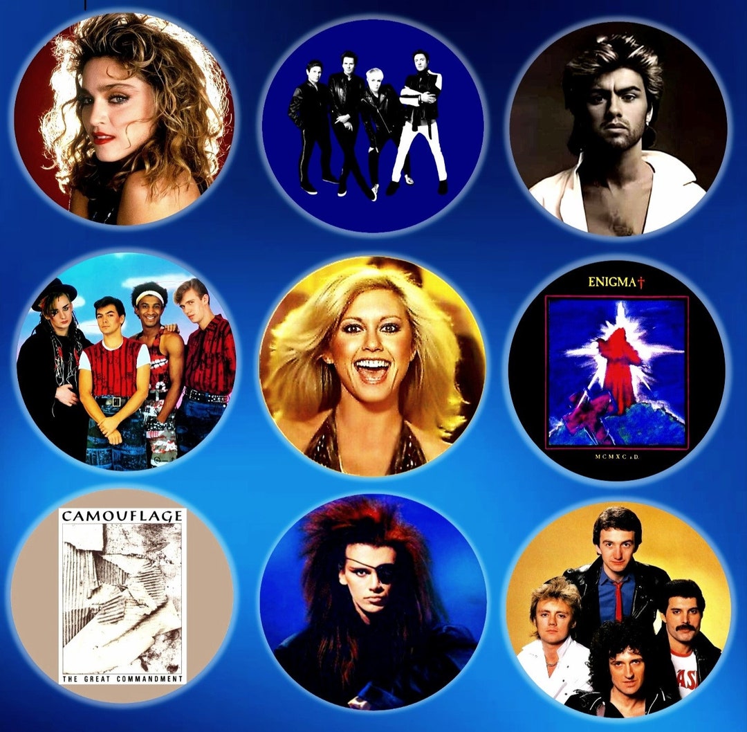 80s Rock Band Buttons Band Pinbacks 80s Music Lover Gift 80's Music ...