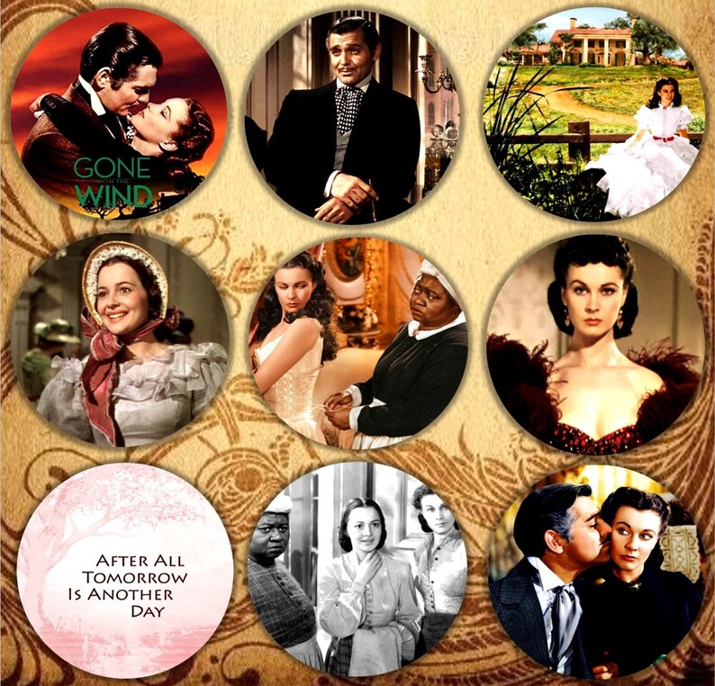 Gone With the Wind Movie Button Set Rhett Butler Scarlett O'hara Pin ...