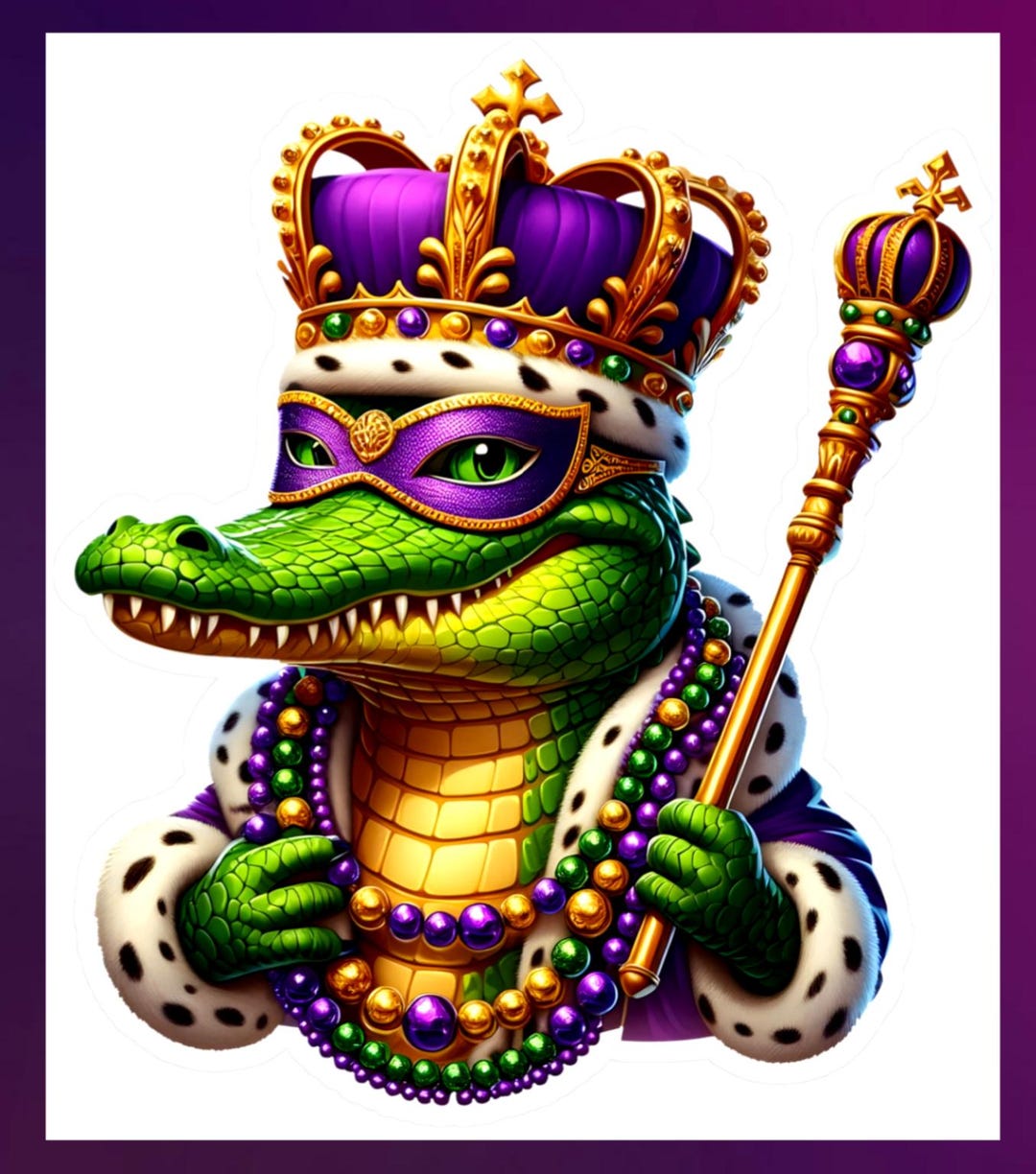Aligator Sticker, NOLA Decals, Mardi Gras Sticker, Mardi Gras Decals ...