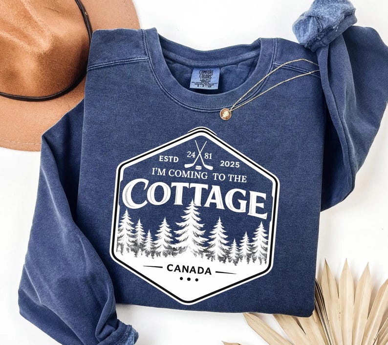 Comfort Colors I'm Coming to the Cottage Shirt, Hockey Shirt, Hockey ...