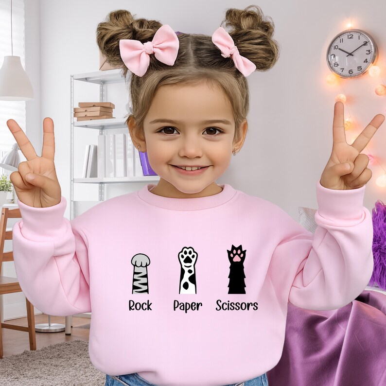 Funny Cat Paw Kids Shirt, Rock Paper Scissors Shirt, Cat Kids ...