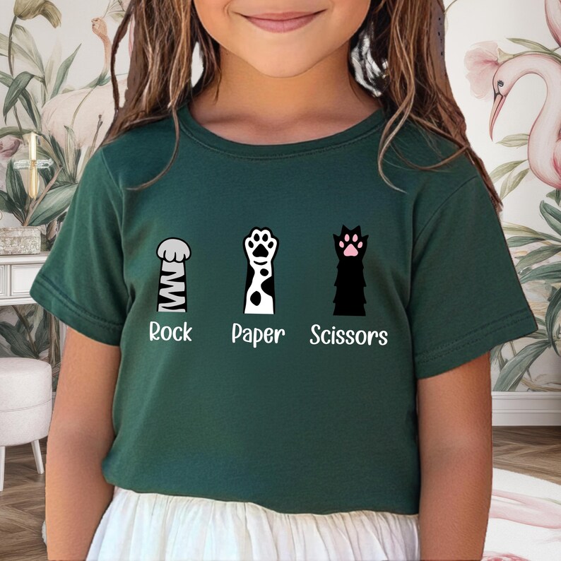 Funny Cat Paw Kids Shirt, Rock Paper Scissors Shirt, Cat Kids ...