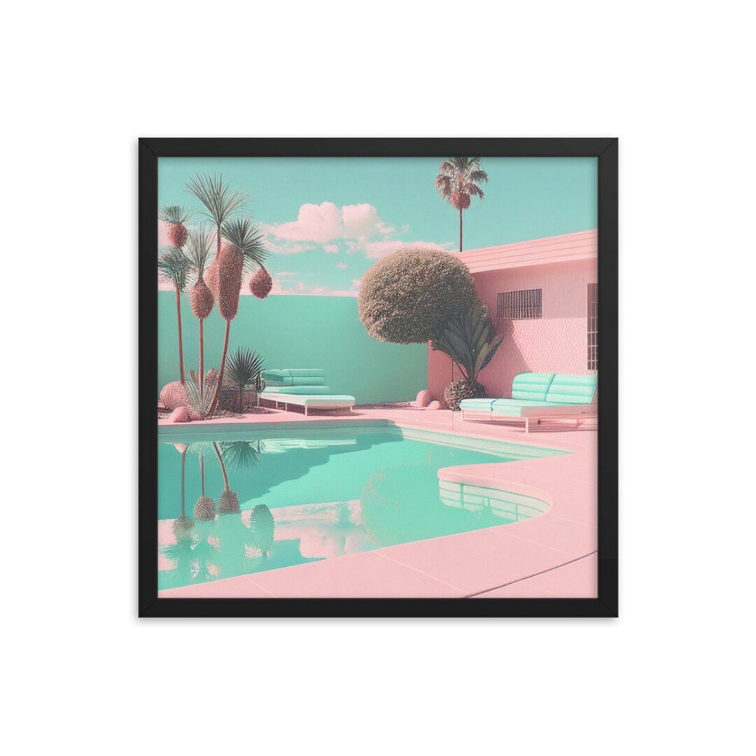 Lounging Poolside Digital Print, 80s 90s Retro Aesthetic Photography ...