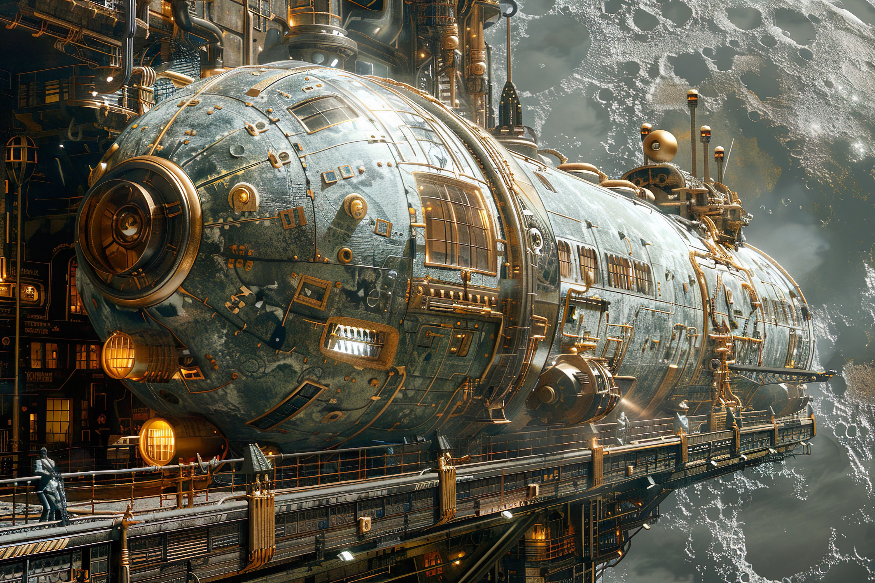 Steampunk Planet - on Moon 2 - Etsy