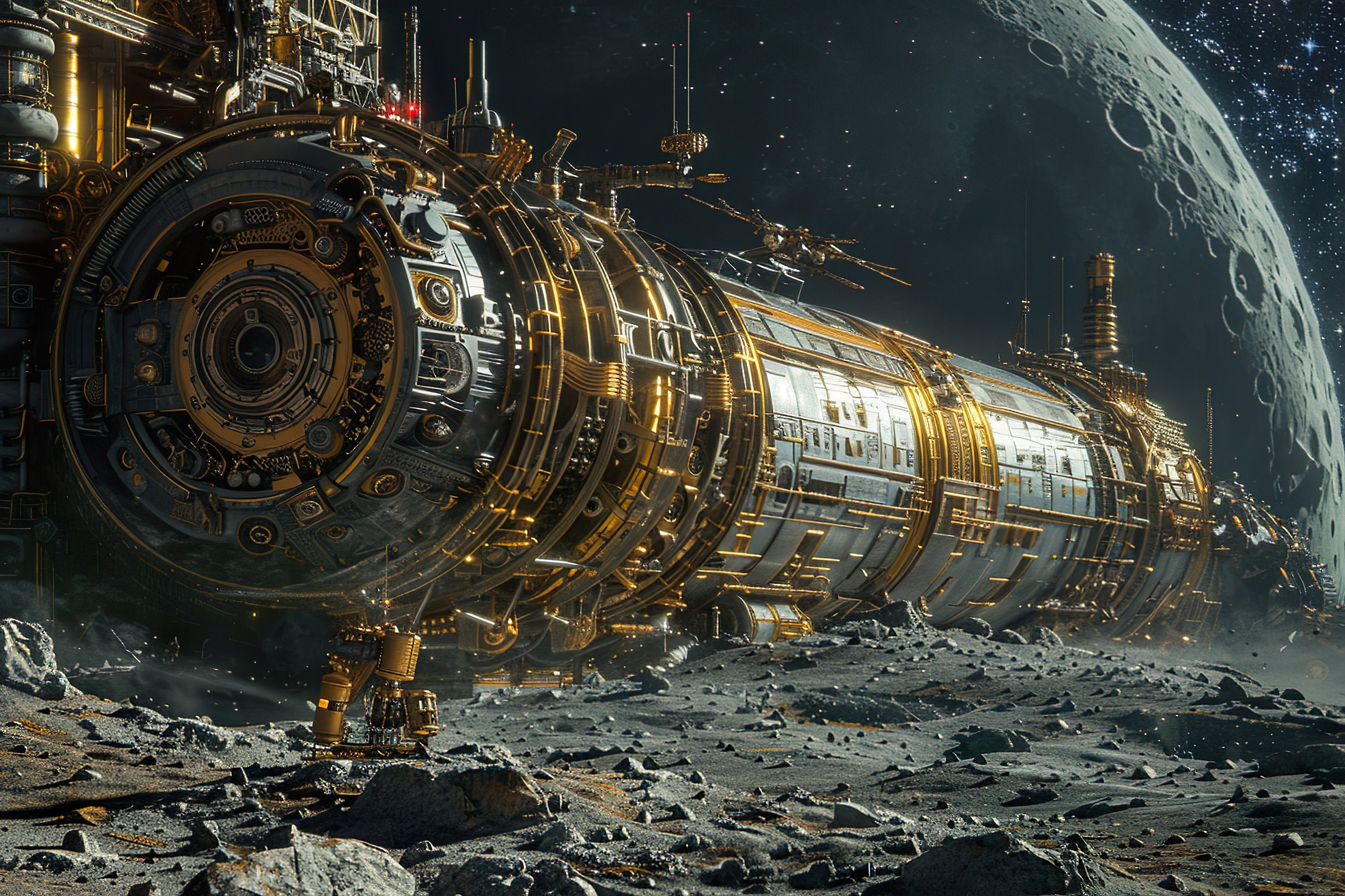 Steampunk Planet - on Moon 1 - Etsy