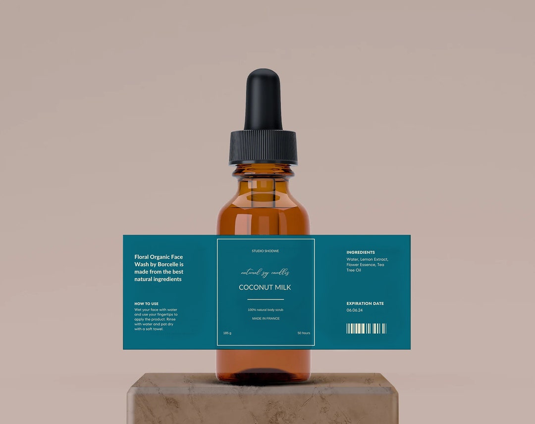 Editable Product Label, Custom Label Template, Stylish Dropper ...