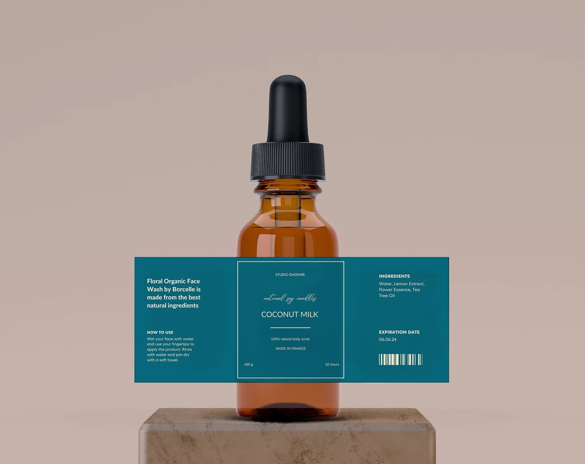 Editable Product Label, Custom Label Template, Stylish Dropper ...