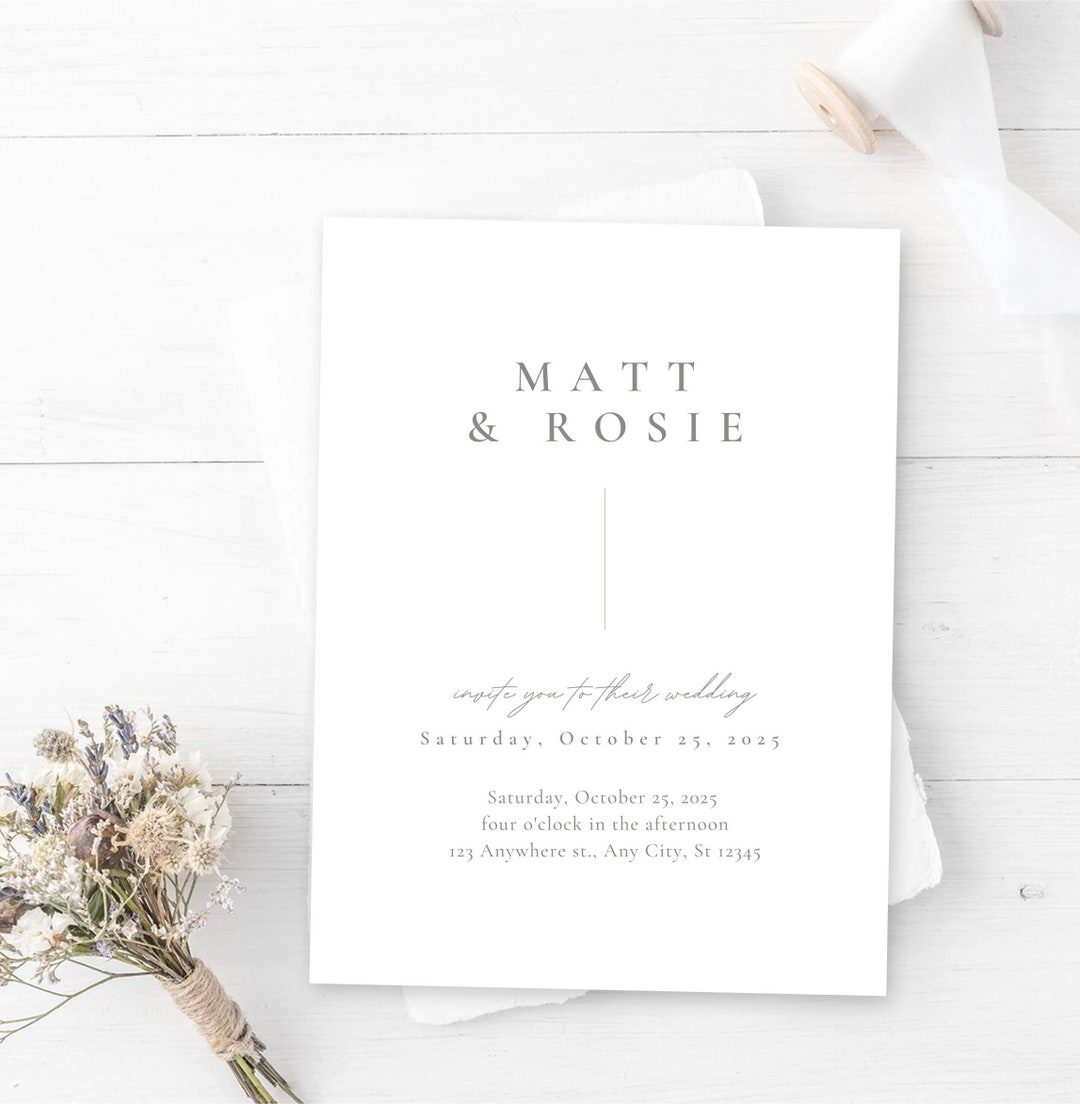 Printable Wedding Invitation Template, Printable Editable Wedding ...
