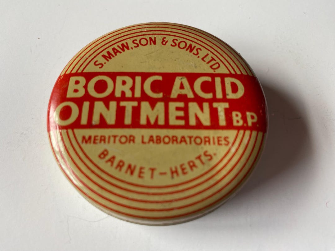 Vintage Tin 'boric Acid Ointment. Meritor Brand Maw of Barnet. Full ...