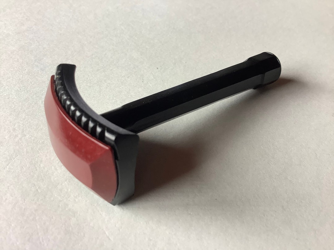 Vintage Ladies Safety Razor Neillite' Black & Maroon Bakelite Curved ...
