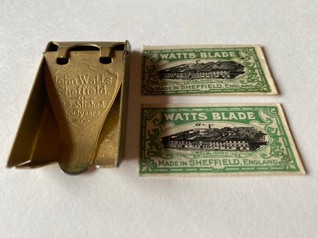 Early 20thc. John Watts Razor Blade Holder & 2 Wrapped Watts Razor ...