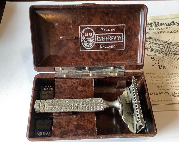 1930's Ever Ready Bakelite Cased Safety Razor Set Complete With Blades ...