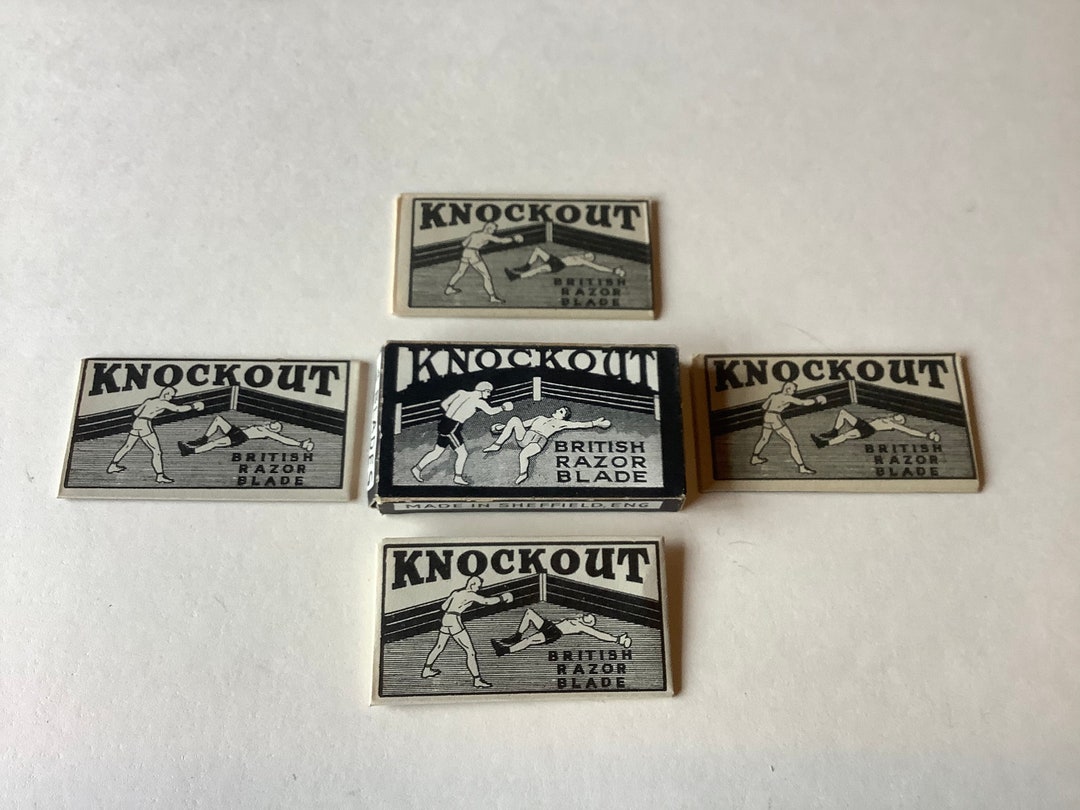 Vintage Razor Blades Full Box 'knockout' FC Cartledge Black Boxing - Etsy Vintage Razor Blades Full Box 'knockout' FC Cartledge Black Boxing - Etsy
