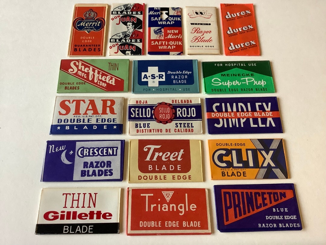 Vintage Razor Blades & Wrappers X 17 Different USA - Etsy