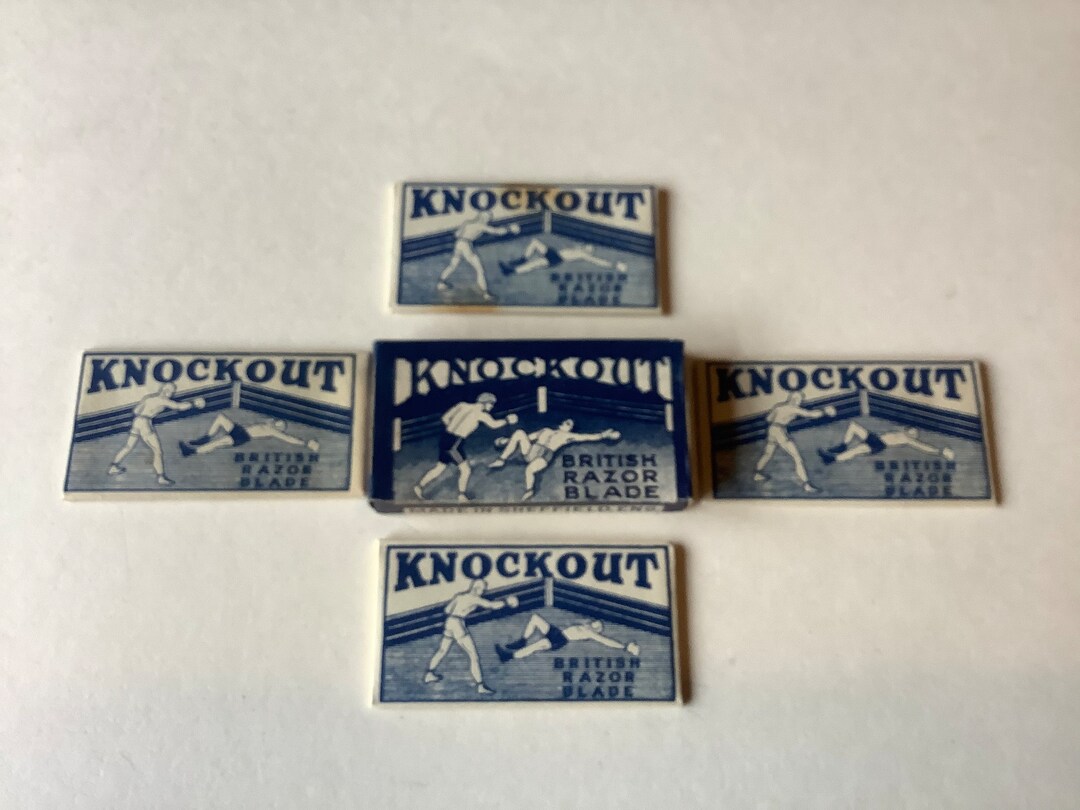 Vintage Razor Blades Full Box 'knockout' FC Cartledge Blue Boxing - Etsy