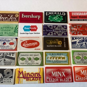 Vintage Razor Blades & Wrappers X 20 Different' England 'B' - Etsy
