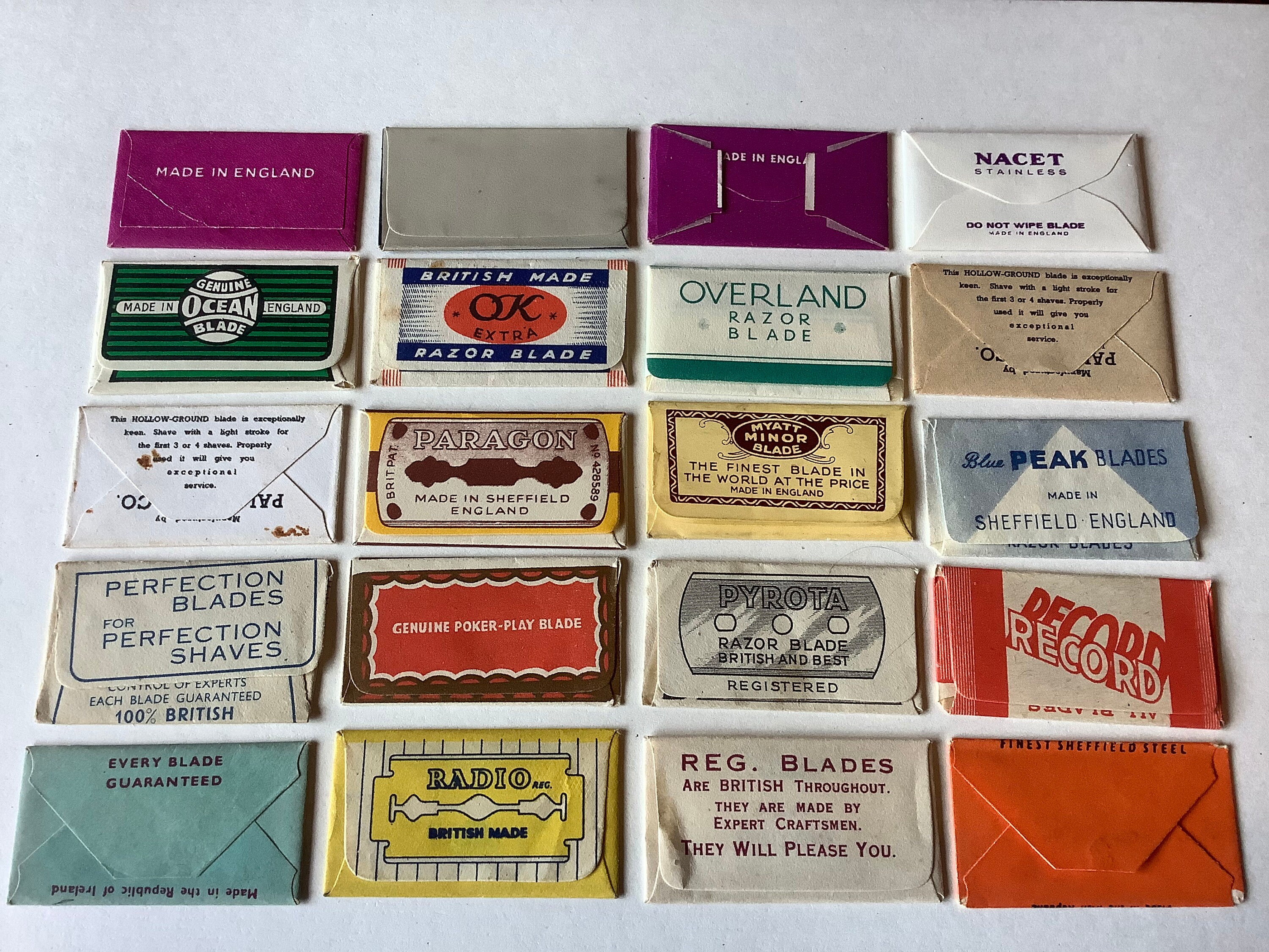Vintage Razor Blades & Wrappers X 20 Different' England 'C' - Etsy