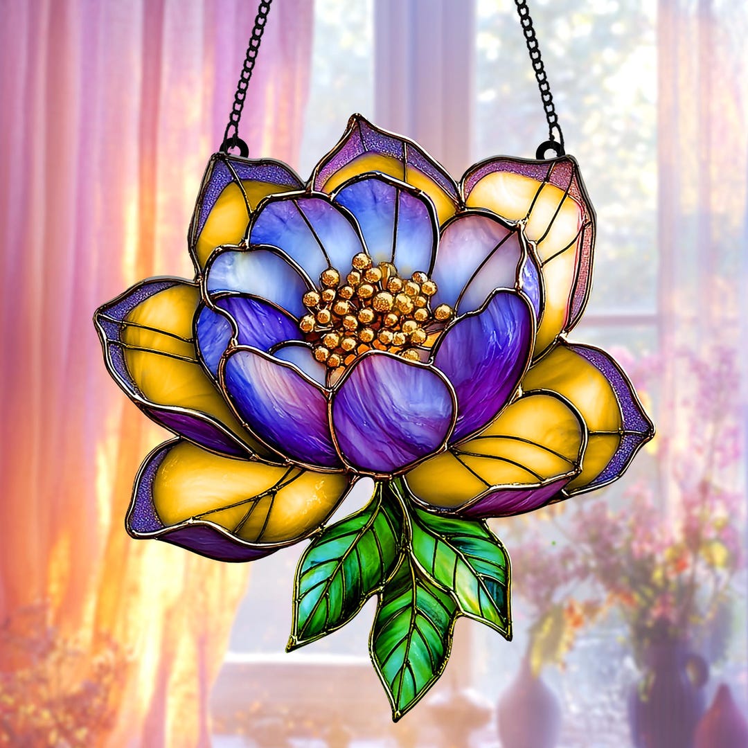 Mardi Gras Magnolia Ornament, Mardi Gras Acrylic Window Hangings ...