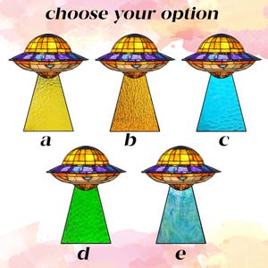 Funny UFO Cat Acrylic Suncatcher, Faux Stained Glass Alien Abduction ...