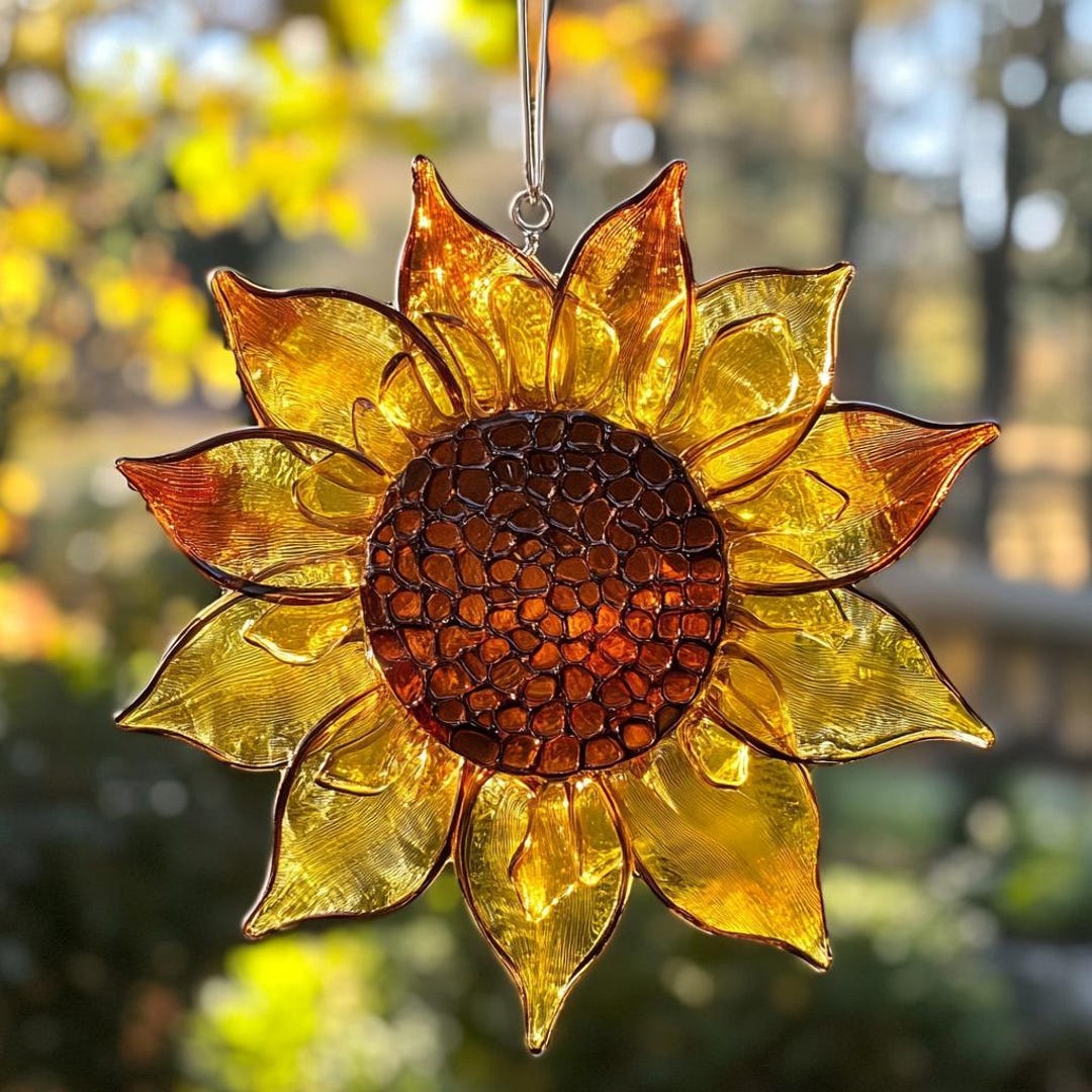Sunflower Suncatcher Window Hanging Sunflower Ornament, Flowers ...