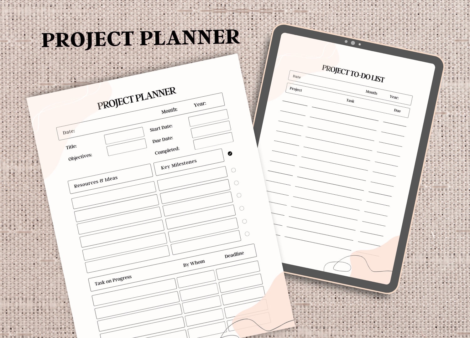 Digital Project Planner Pdf. Planner Template, Project Management, Work ...