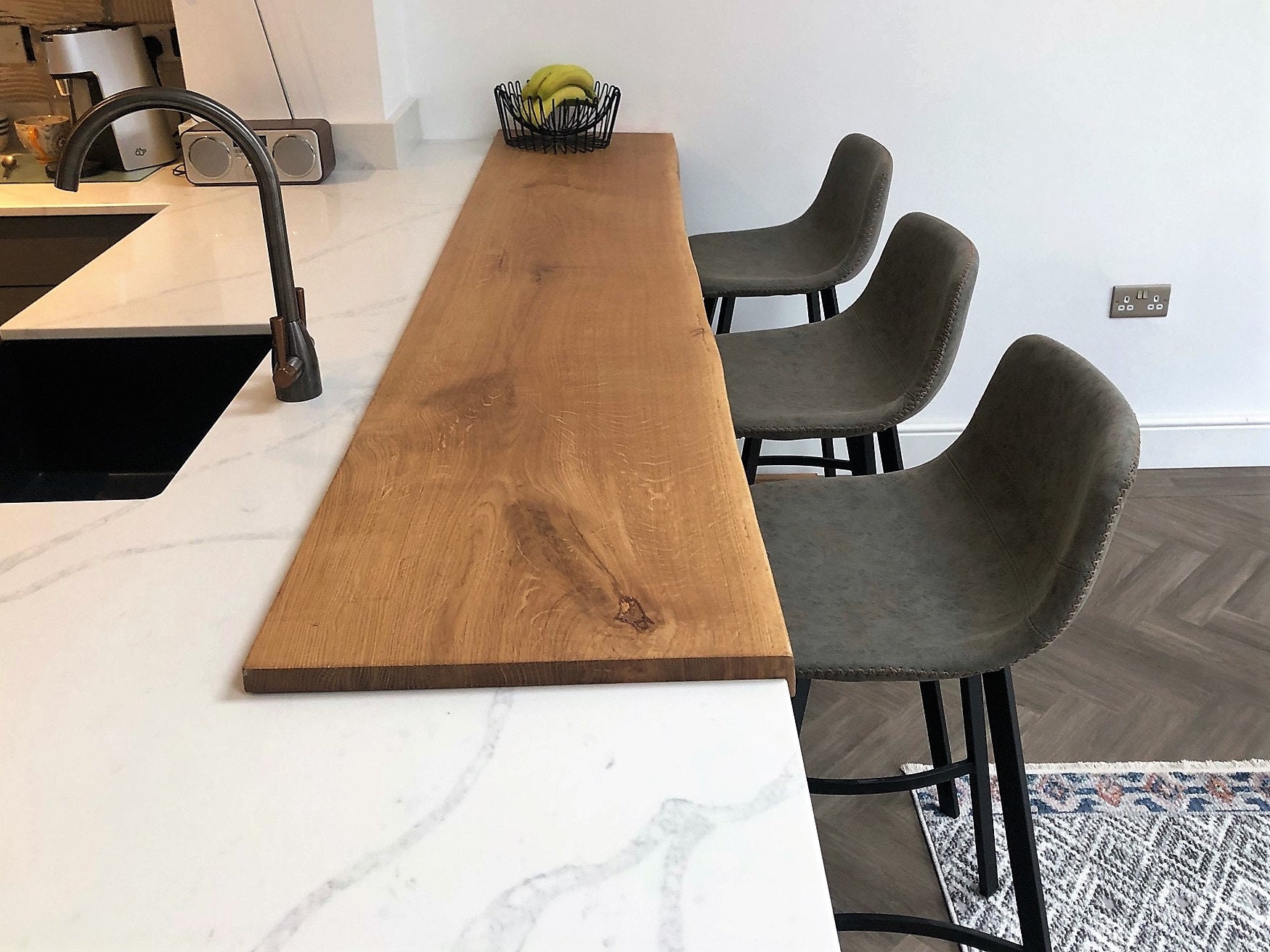 Live Edge Rustic Oak Wood Slab, 36/40mm Thick in Small and Large Sizes ...