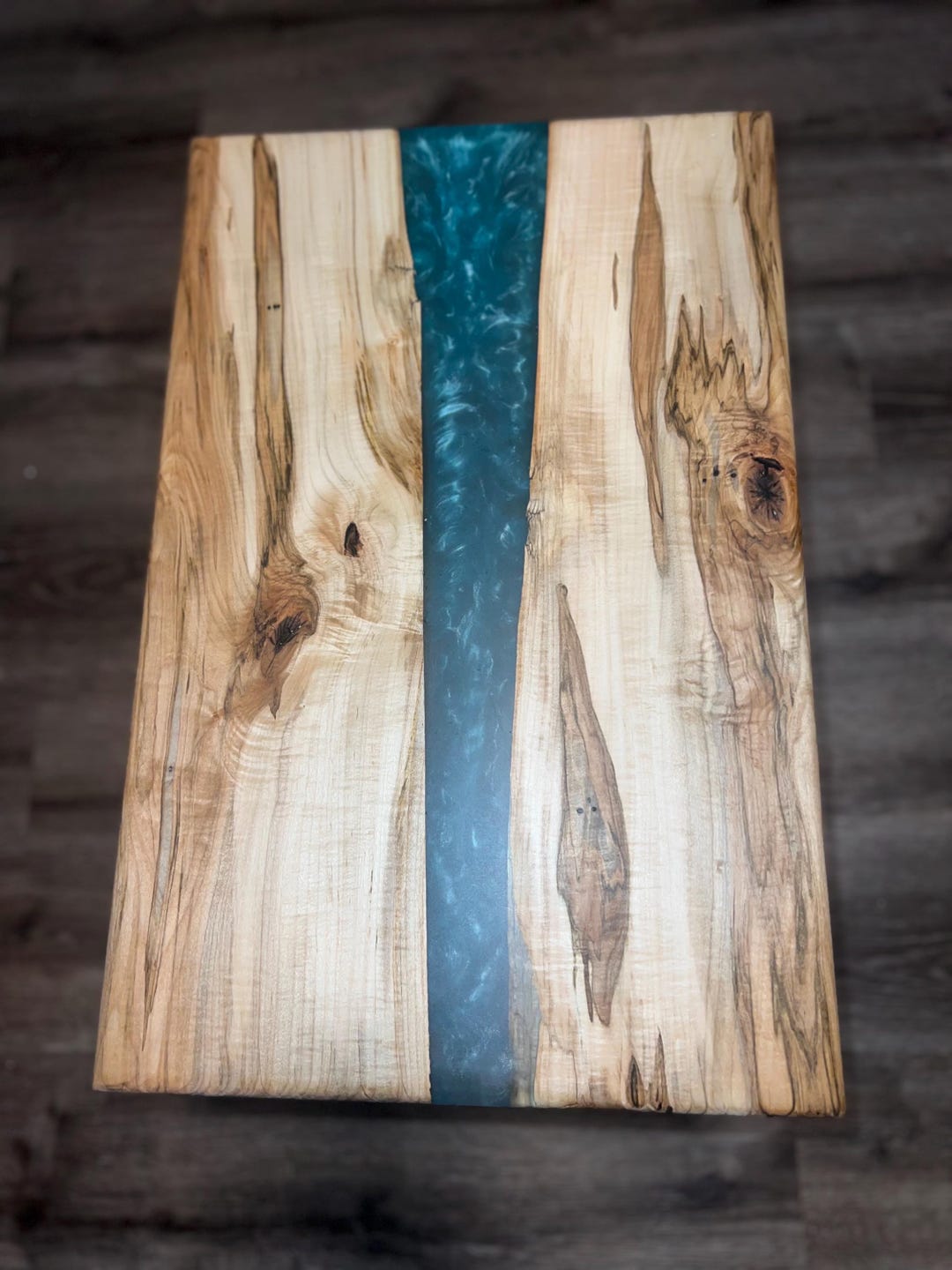 Ambrosia Maple Live Edge Epoxy River Table - Etsy