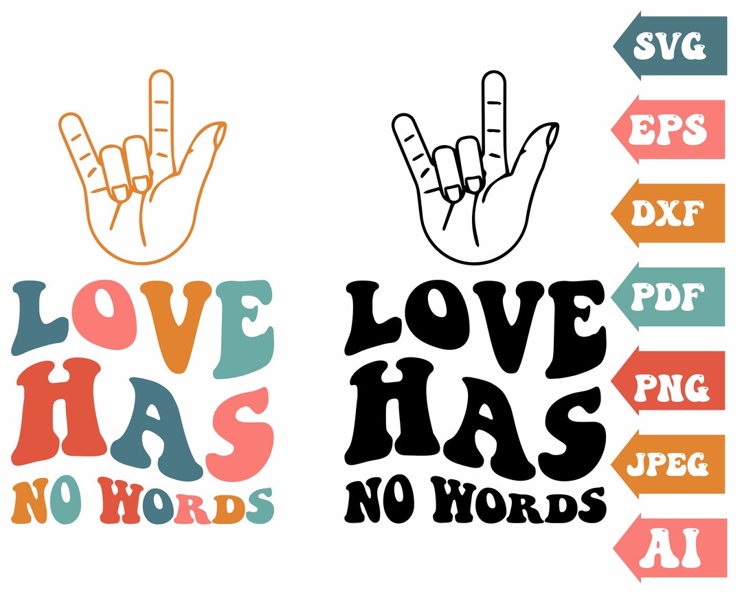 Love Has No Words Svg, Love Hand Svg, Wavy Svg, Retro Svg, Wavy Text ...