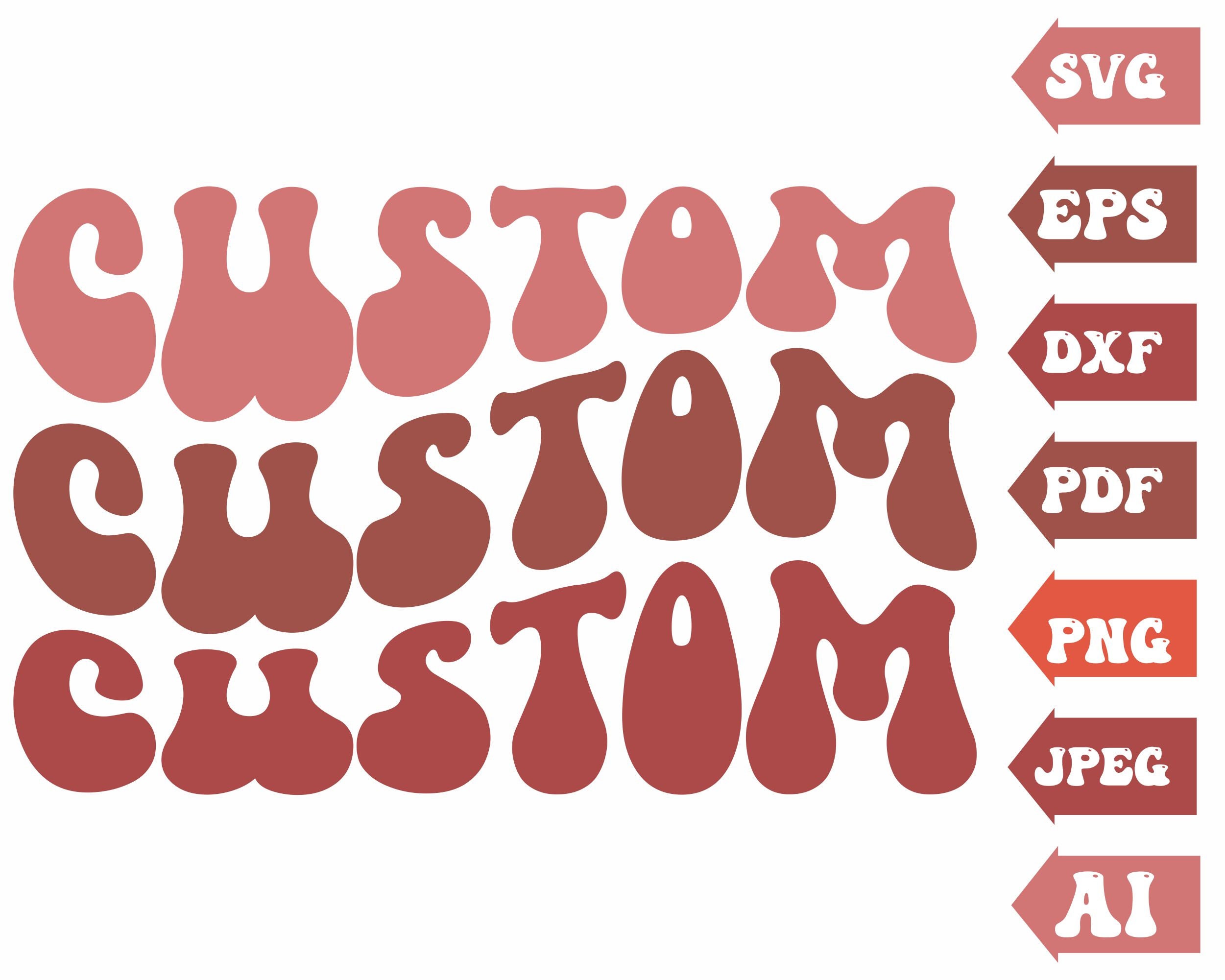 Custom Wavy Stacked Svg, Custom Svg, Customised Retro Wavy Text Svg ...