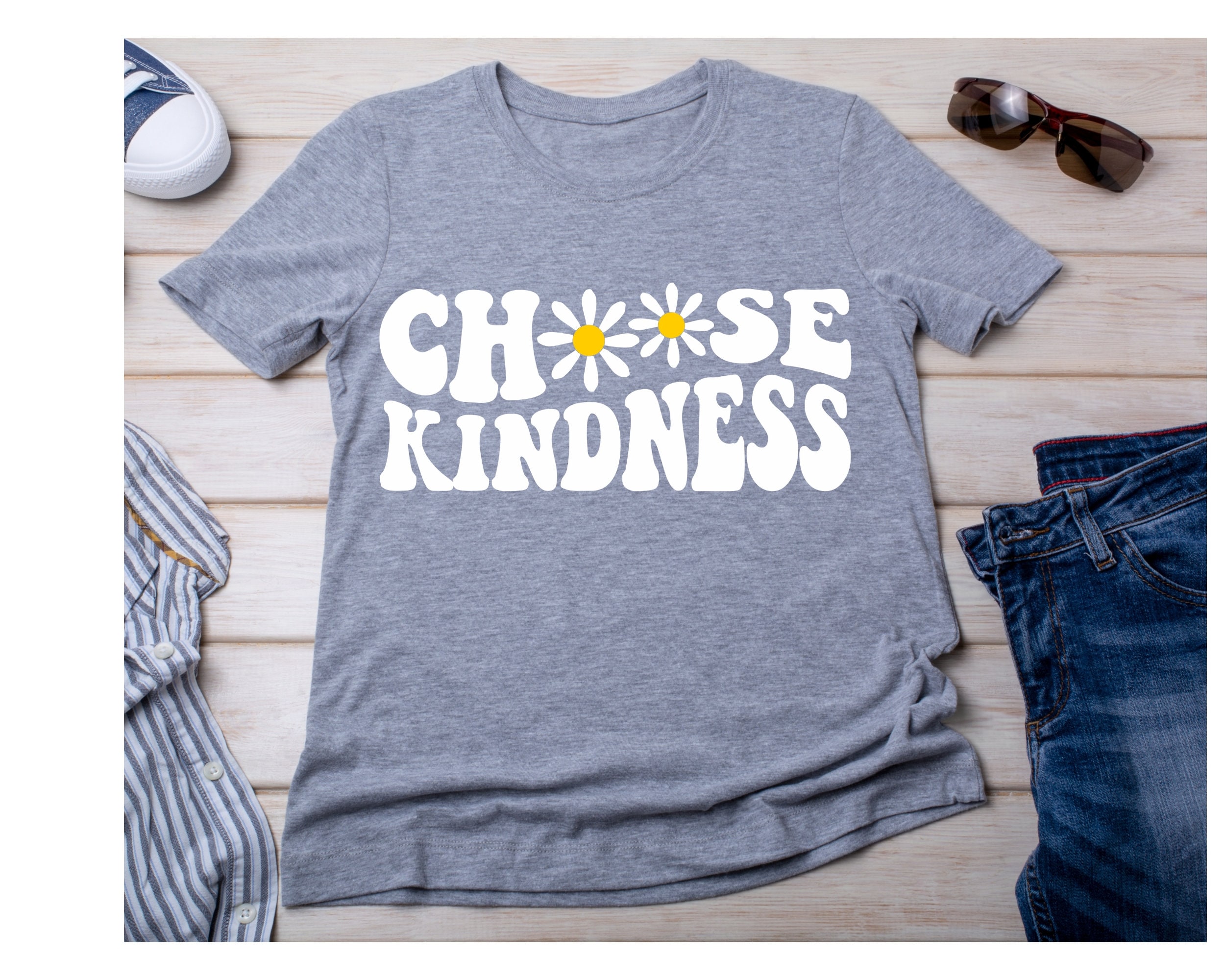 Choose Kindness Svg, Retro Wavy Text Svg, Daisy Flower Svg, Kind Quote ...