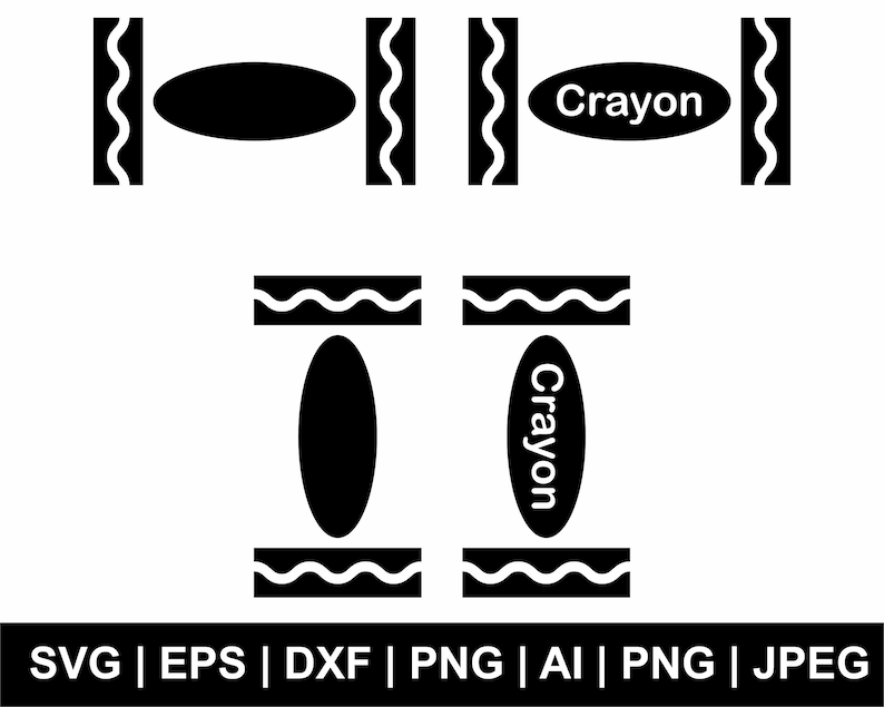 Crayon Split Monogram Svg, Crayon Png, Teacher Monogram Svg, Crayon Set ...