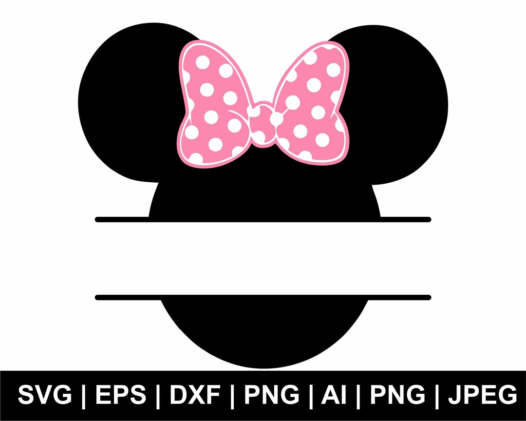 Minnie Mouse Svg, Minnie Mouse Head Svg, Mouse Head Svg, Mouse Bow Svg ...