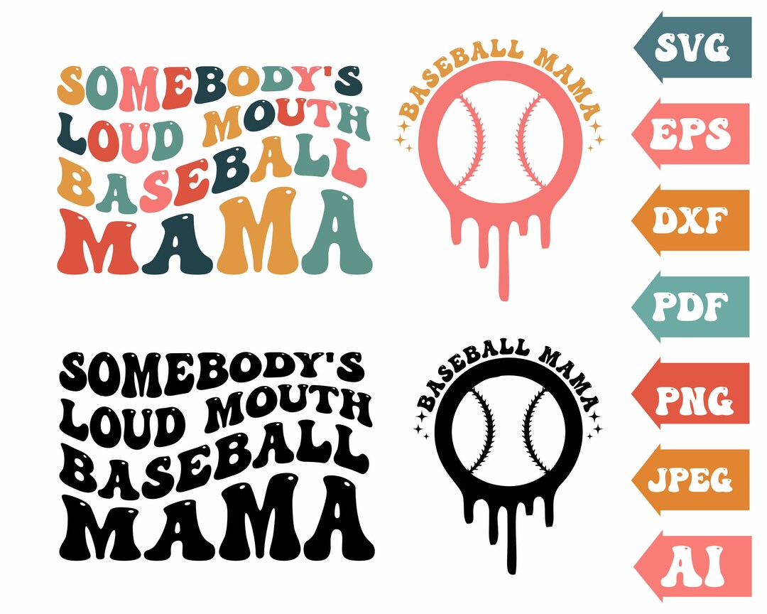 Baseball Mama SVG: Loud Mouth Design, Wavy Font (digital Files) - Etsy
