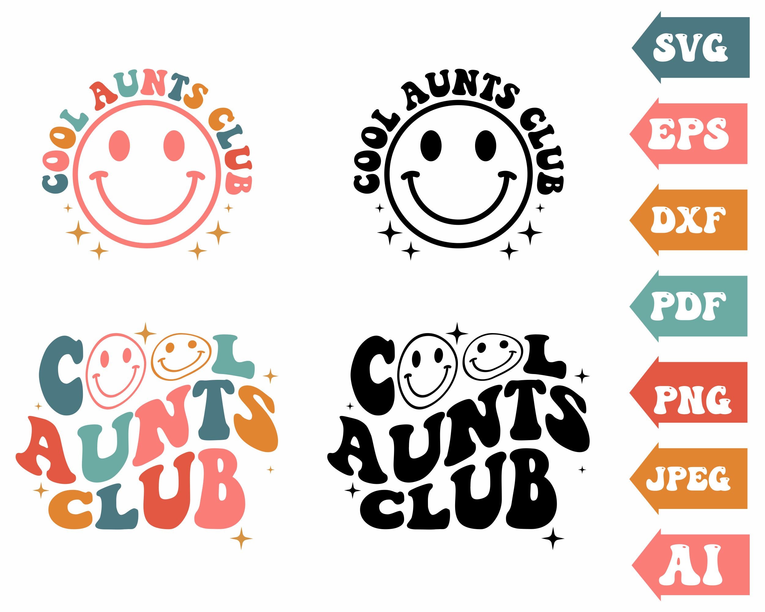 Cool Aunts Club Svg Aunts Svg Cool Aunts Club Png Wavy Svg - Etsy