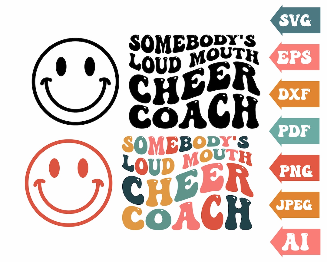Somebodys Loud Mouth Cheer Coach Svg Cheer Mom Svg Cheer Svg Wavy