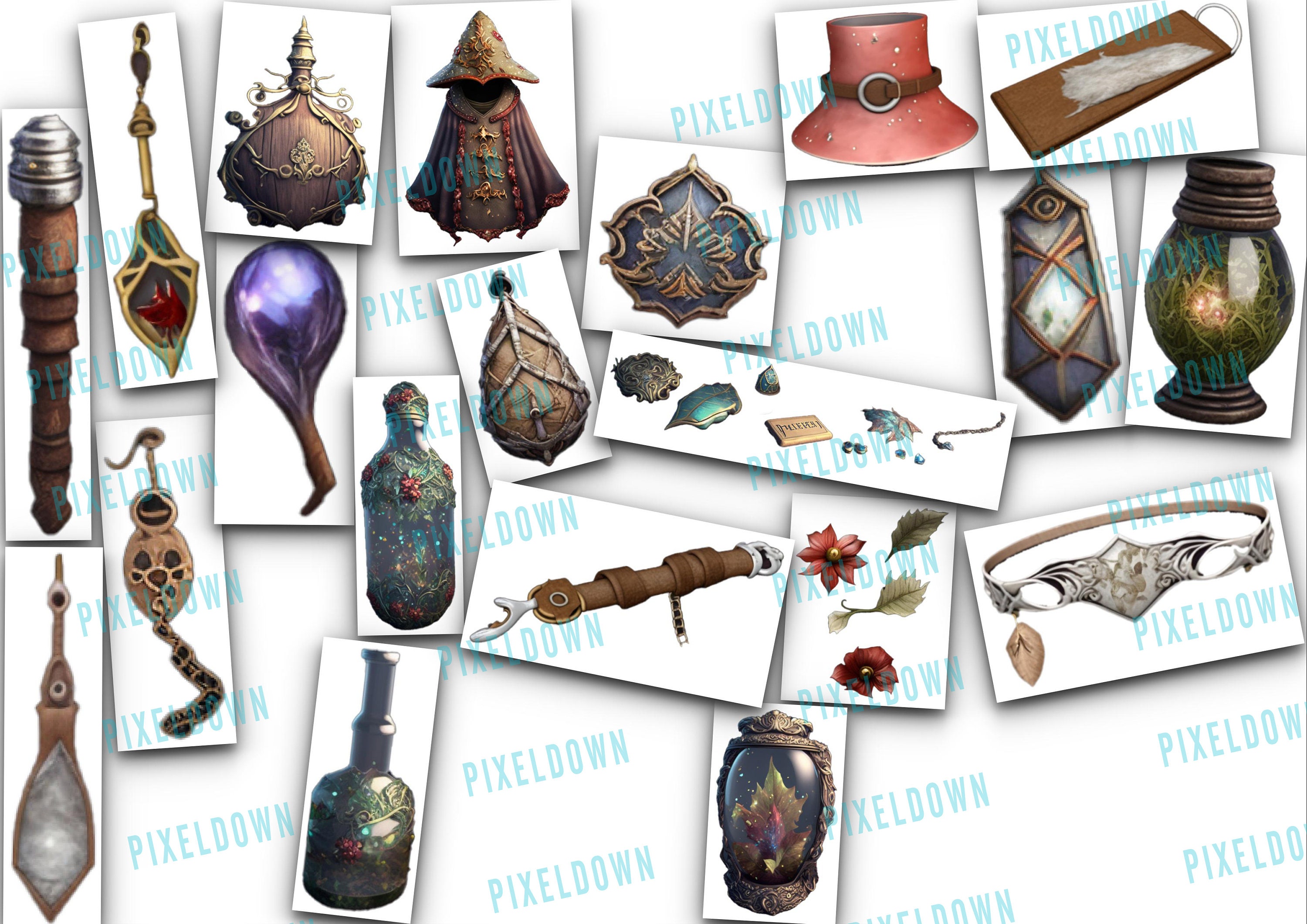 MASSIVE 100 Transparent PNG Fantasy / Fairytale Props - Etsy