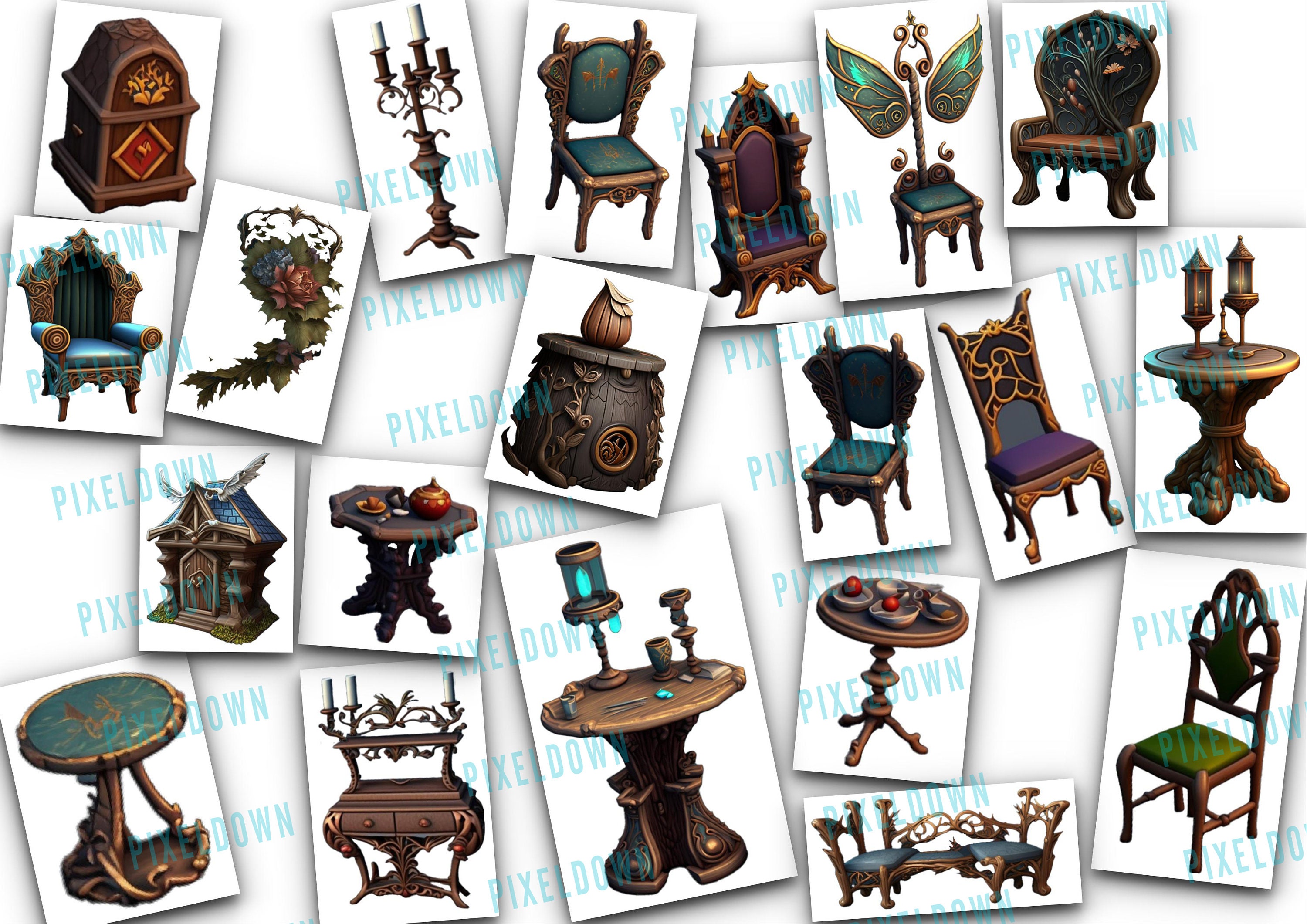 MASSIVE 100 Transparent PNG Fantasy / Fairytale Props - Etsy