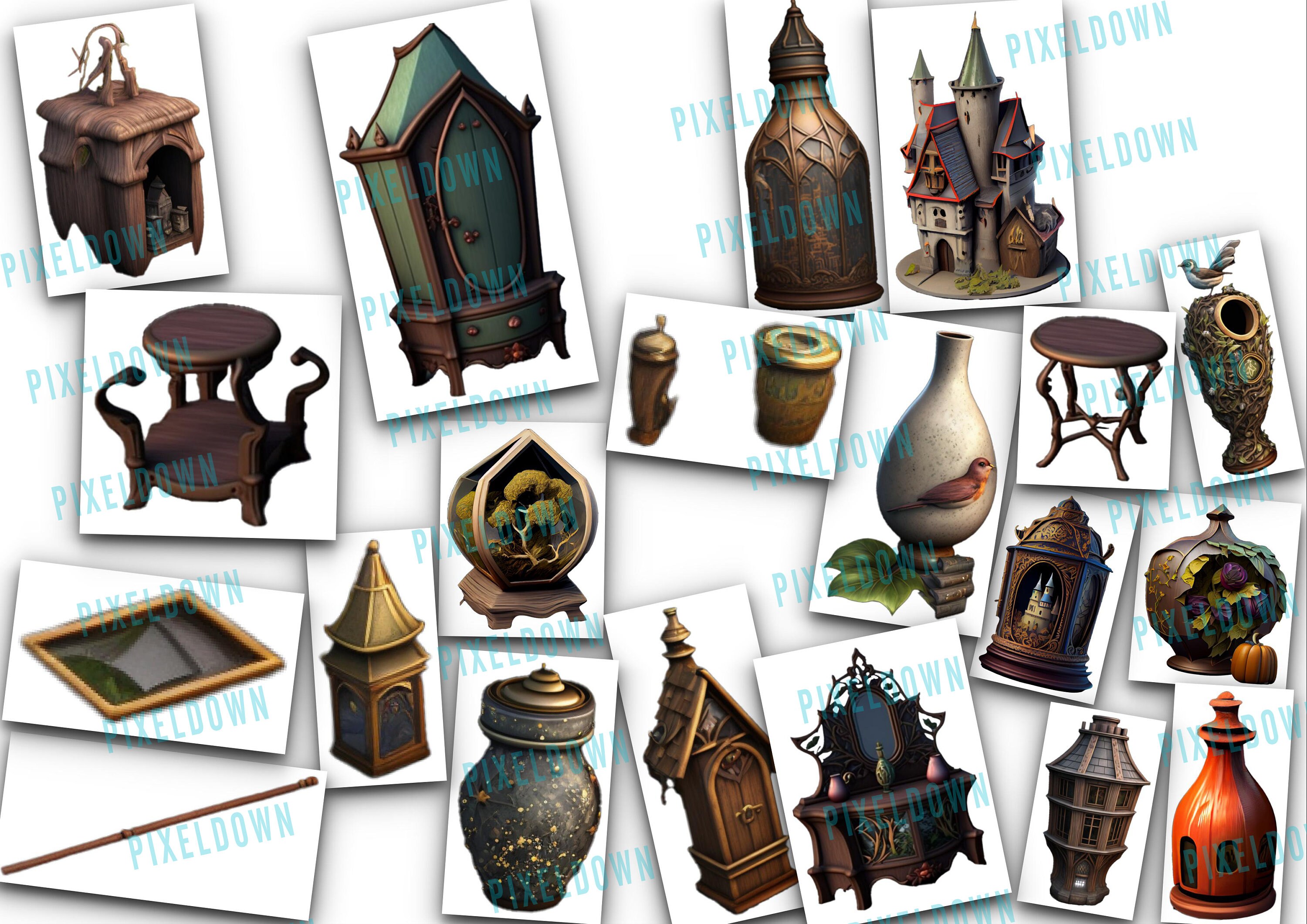 MASSIVE 100 Transparent PNG Fantasy / Fairytale Props - Etsy