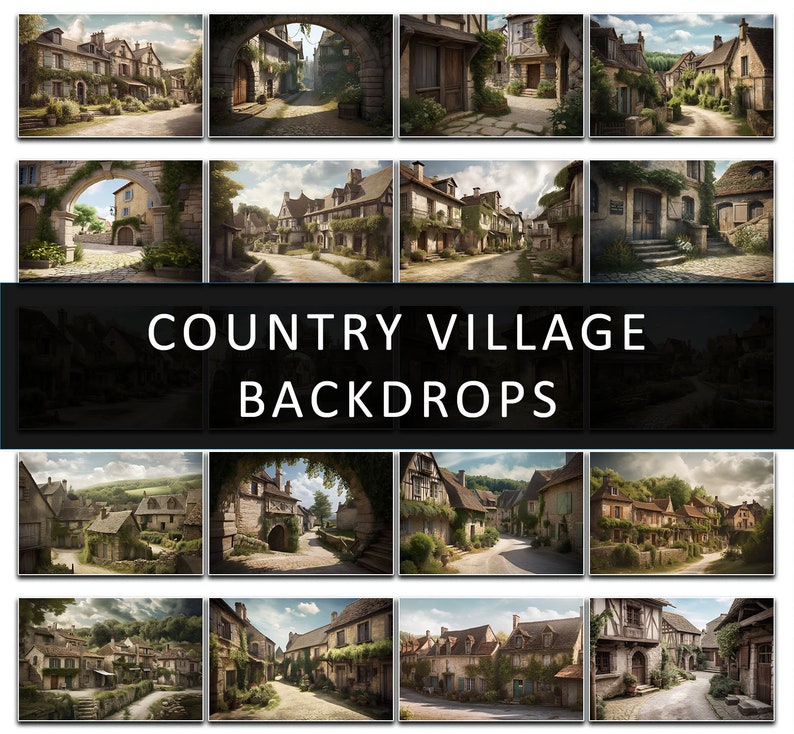 28 Country Village Photography Backdrops - Etsy