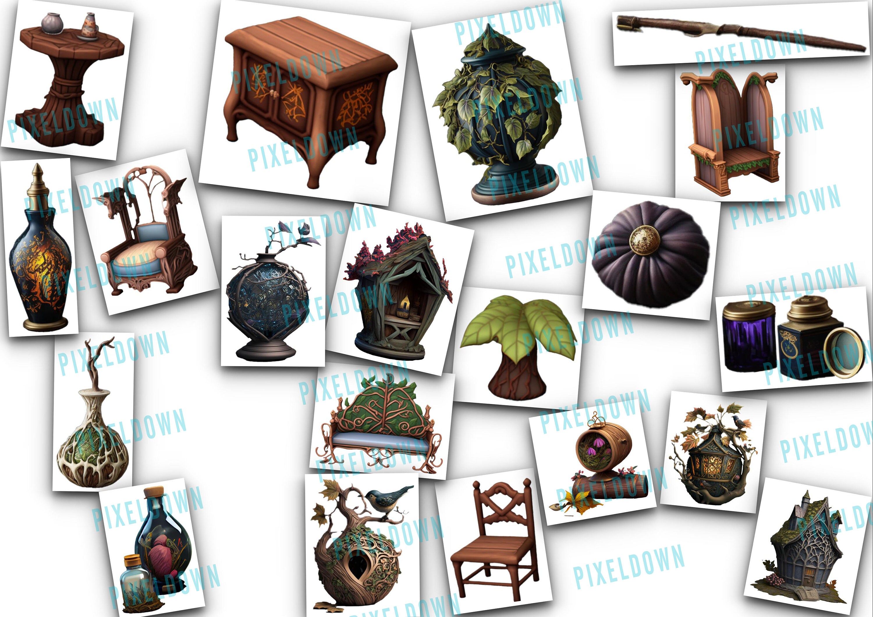 MASSIVE 100 Transparent PNG Fantasy / Fairytale Props - Etsy