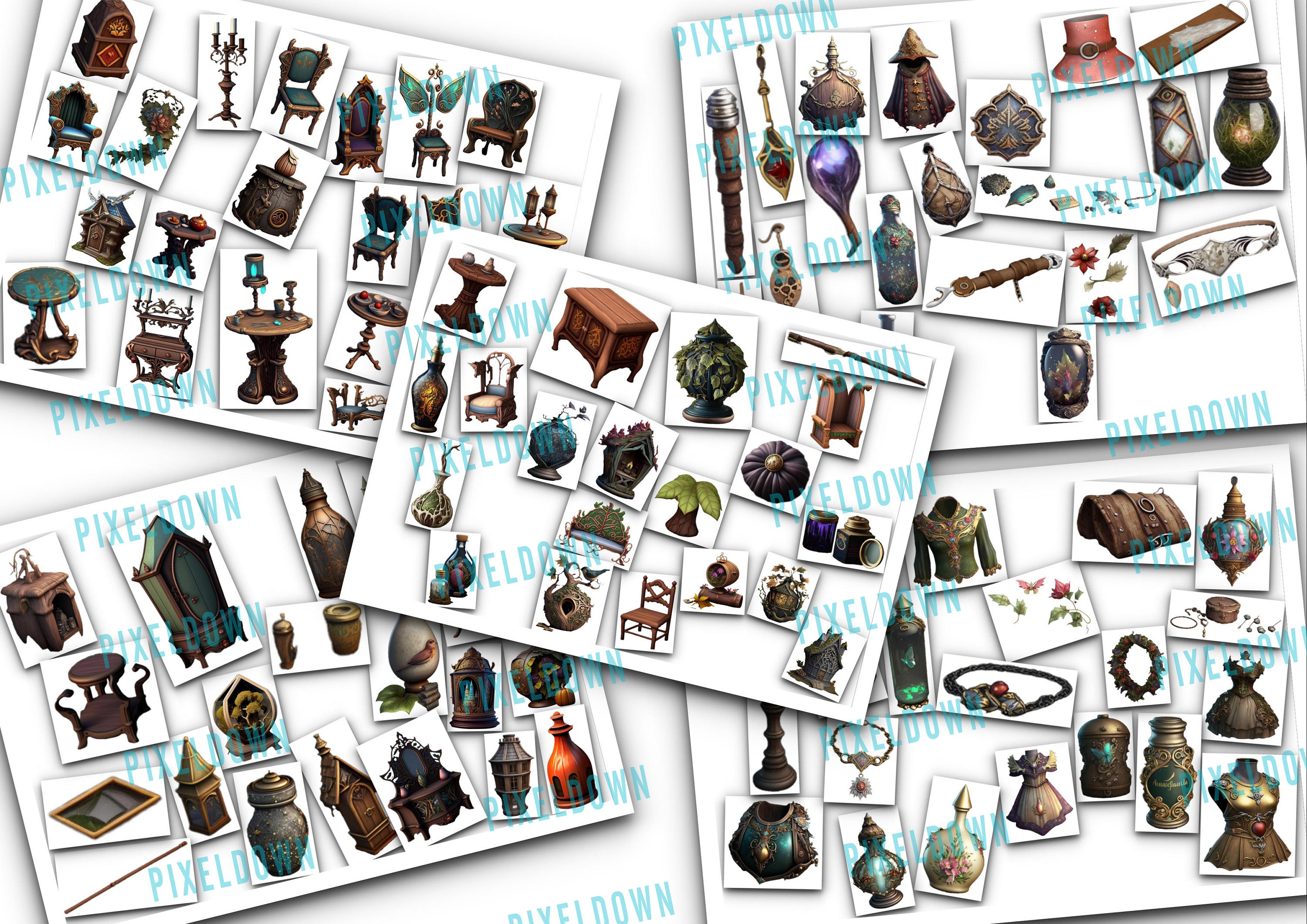 MASSIVE 100 Transparent PNG Fantasy / Fairytale Props - Etsy