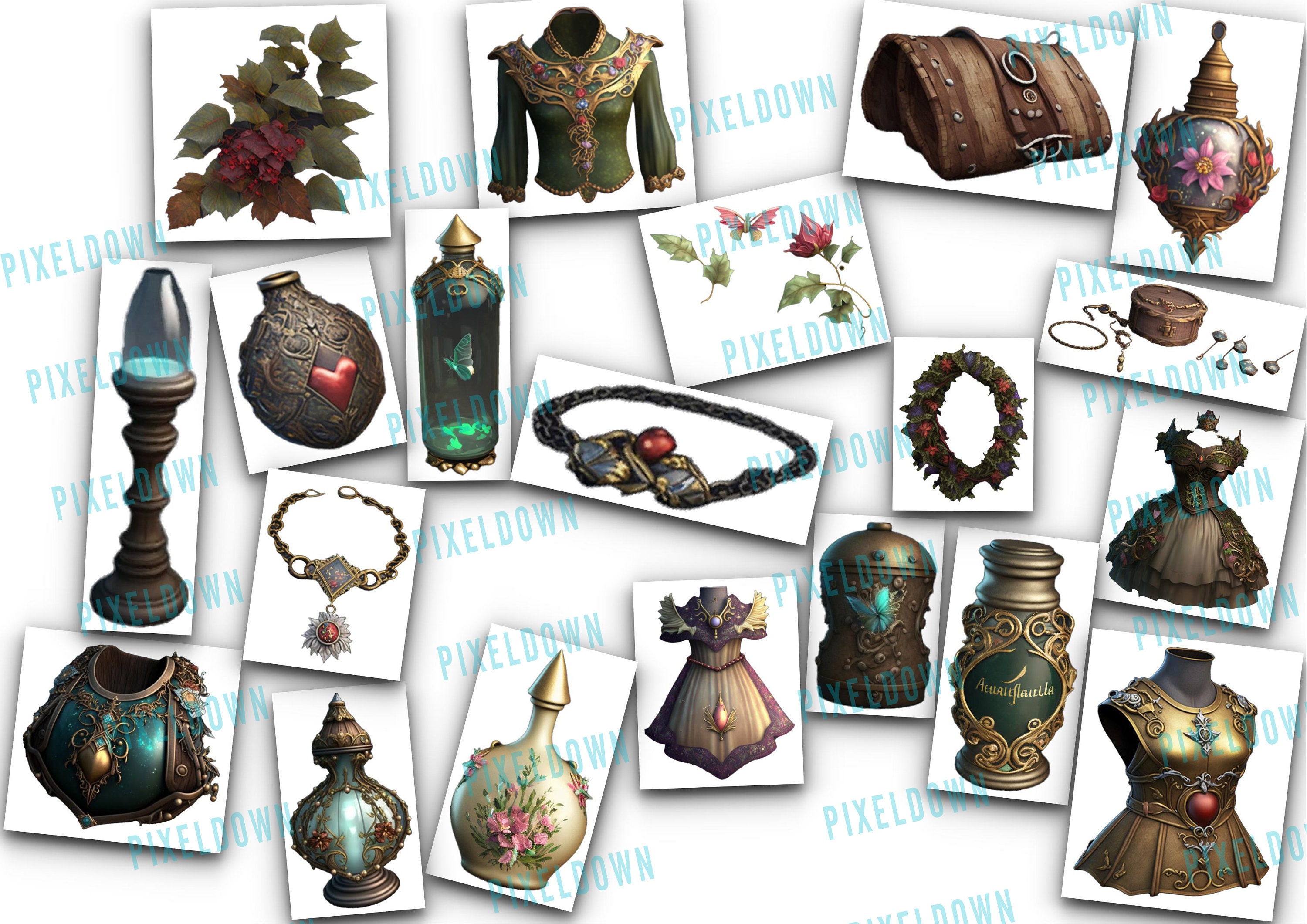 MASSIVE 100 Transparent PNG Fantasy / Fairytale Props - Etsy