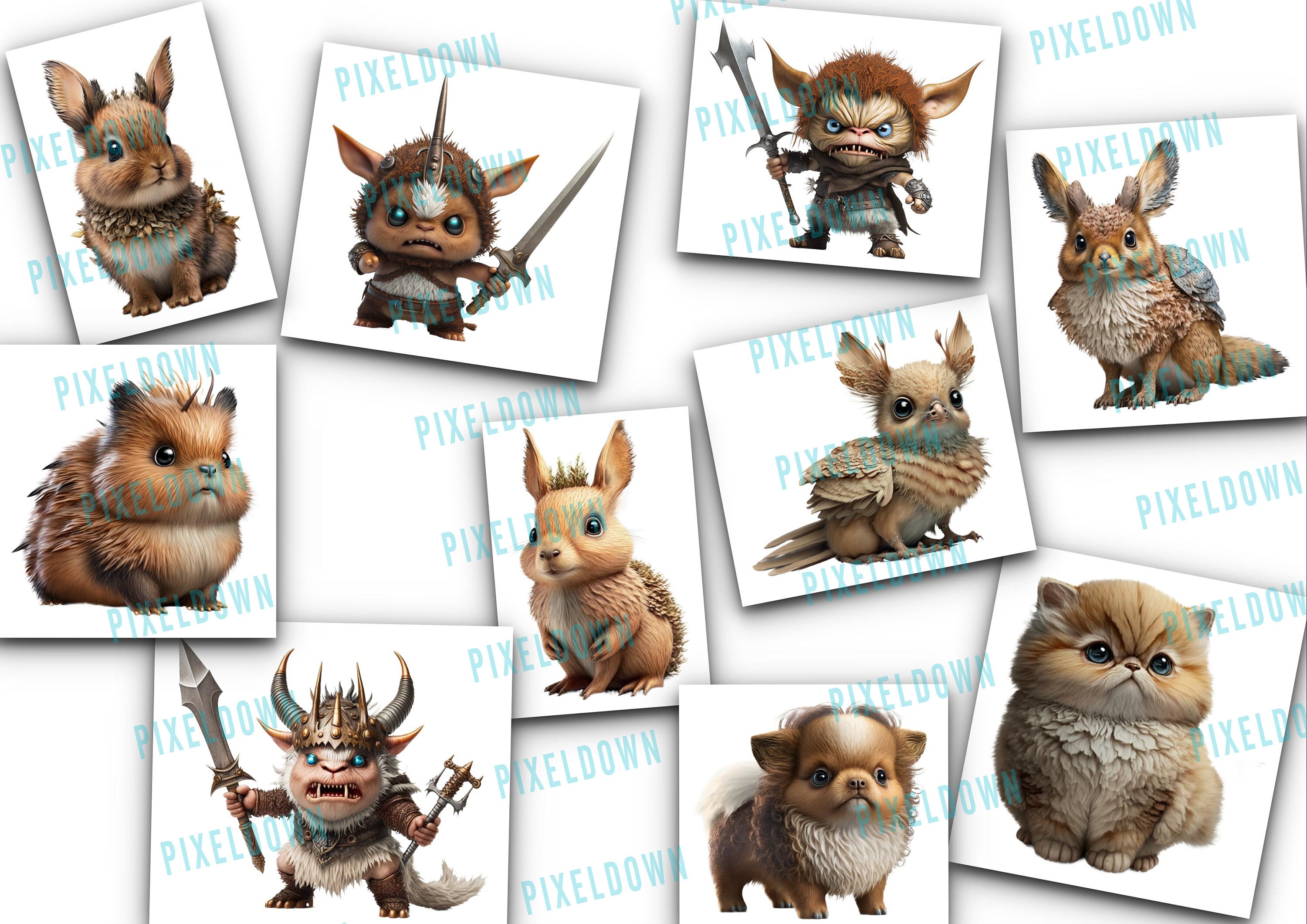 50 Fairytale Creatures With Full Background Transparency - Etsy