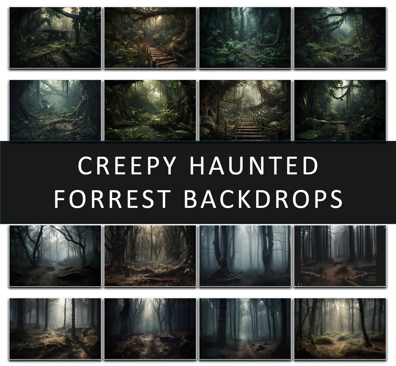 16 Haunted Forrest Backdrops - Etsy