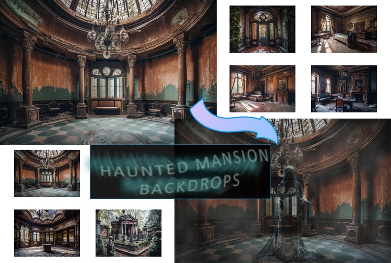 20 Haunted Mansion Backdrops - Etsy