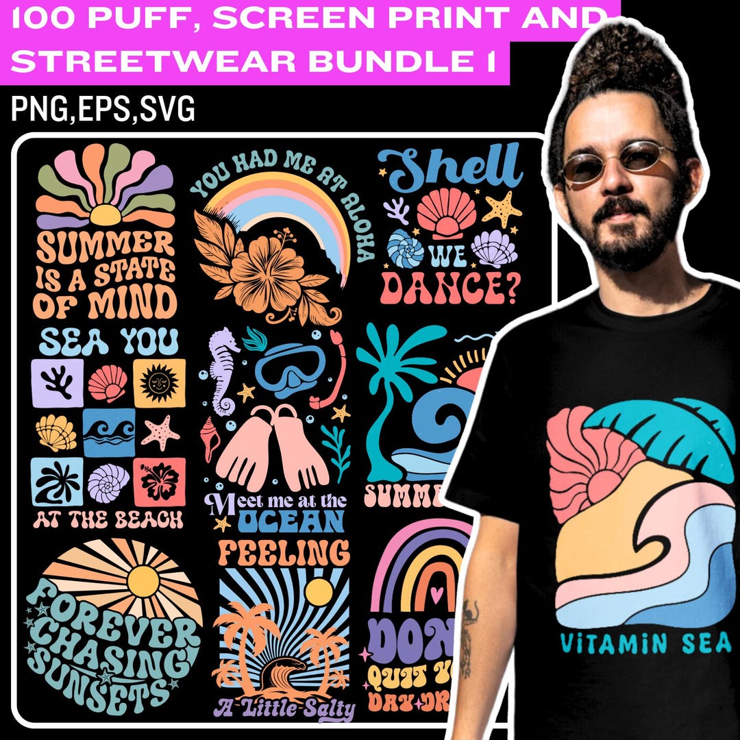 Urban Streetwear Designs, 100 Puff Print Graphics (digital Download) - Etsy