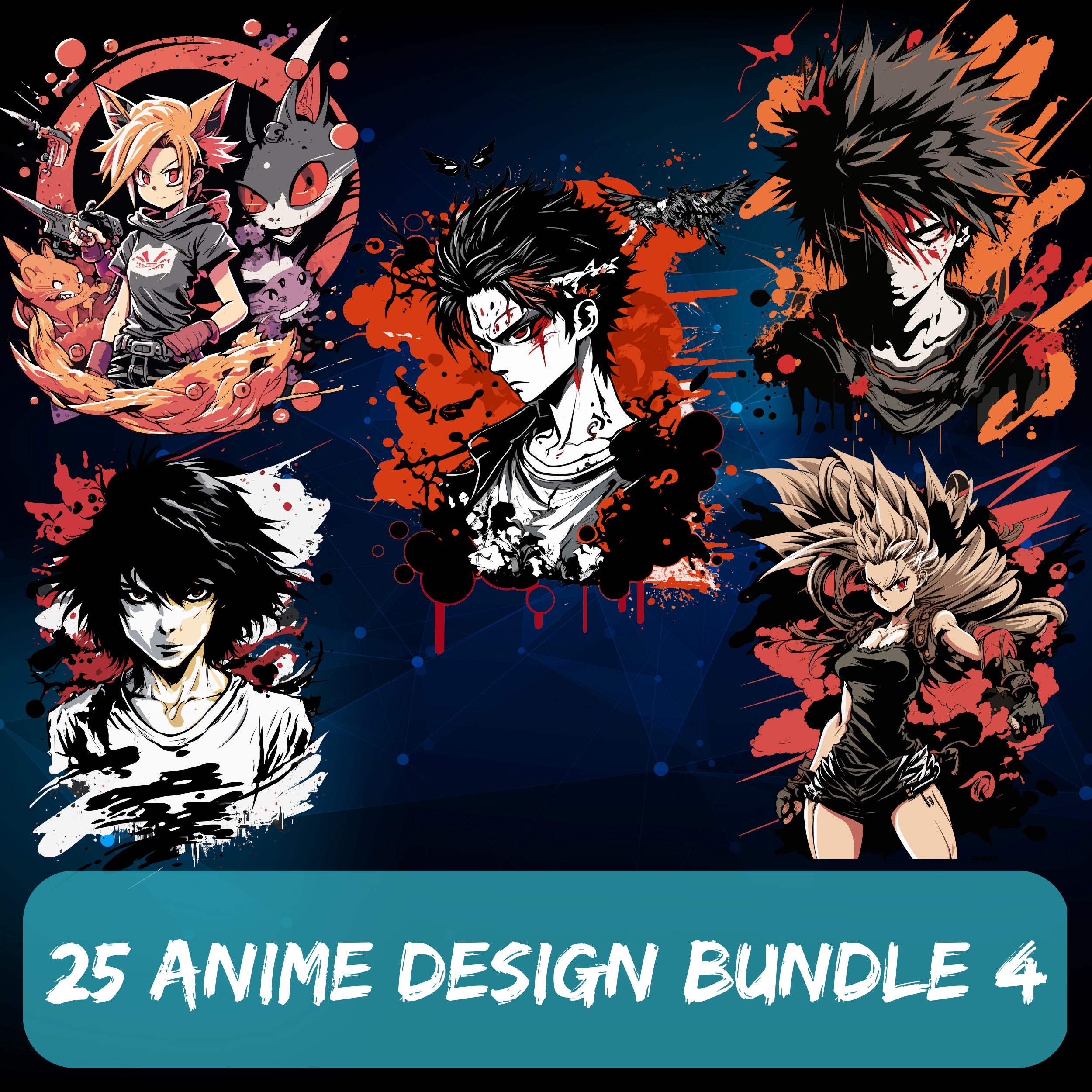 25 Anime Bundle 4 Anime Png Bundle Anime Silhouette Anime Png for ...
