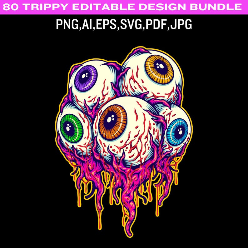 Trippy Streetwear Design Bundle: 80 Urban Graphics (PNG SVG AI) - Etsy