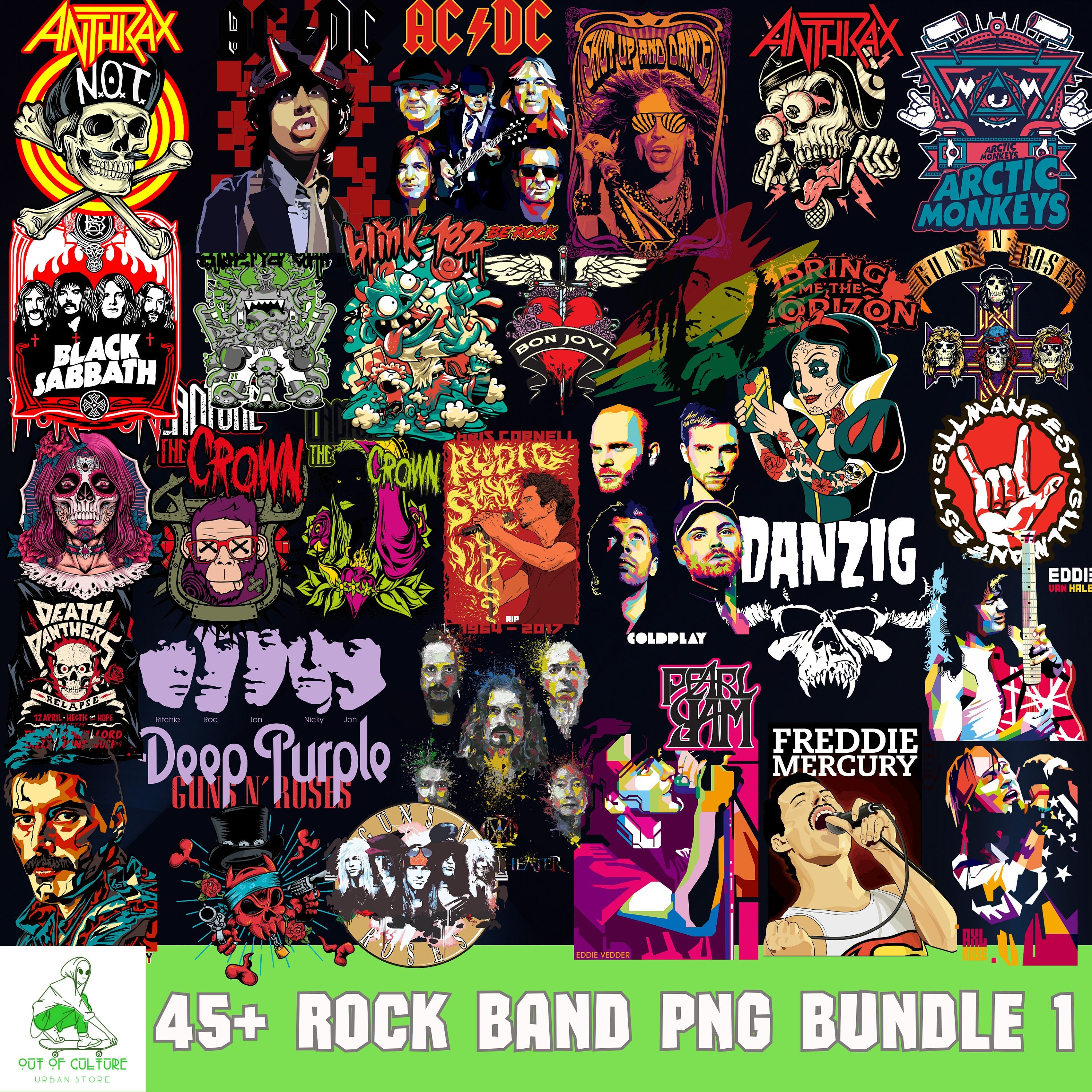 Screamo Band Logos Collage